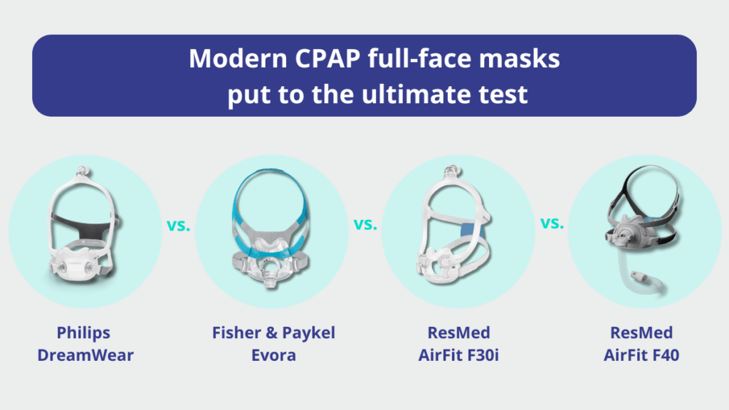 Full-face masks put to the test: DreamWear, Evora, AirFit F30i, F40